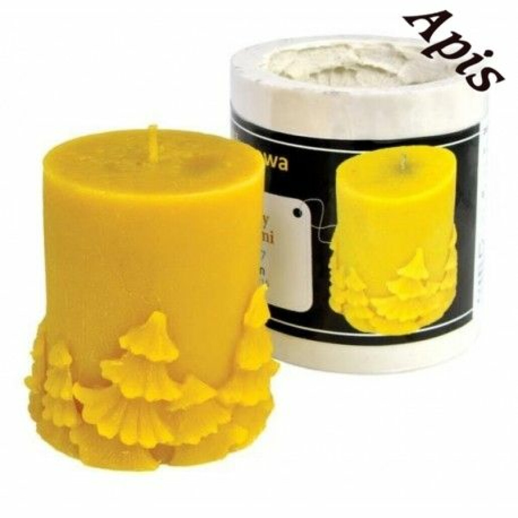 Forma lumanare " Cilindru cu brazi de craciun" din silicon - Lyson ...