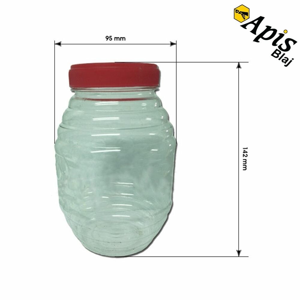 Borcan din plastic, rotund, 1 kg - Apis-Blaj.ro